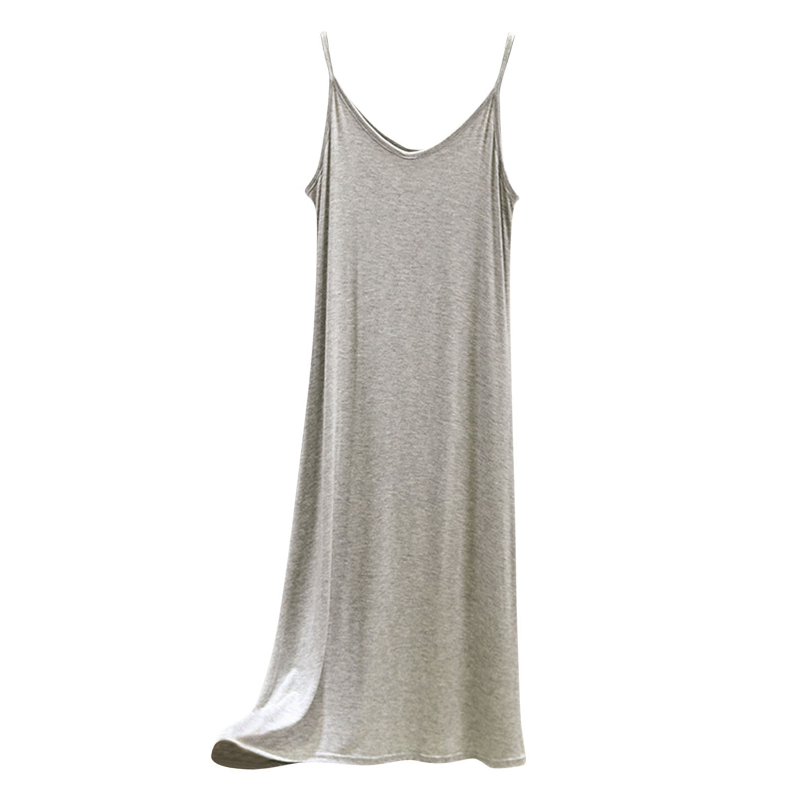 Nfurl Women's Sleeveless Nightgowns Soft Knee Length Solid Color ...