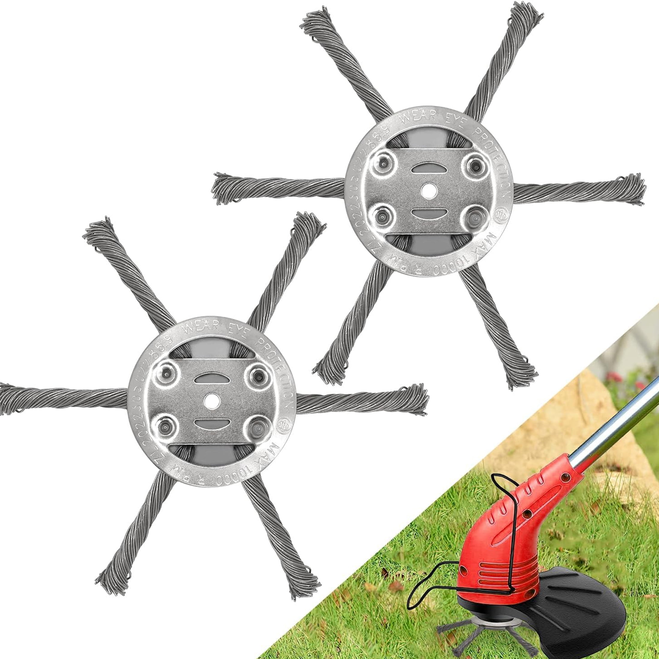 Ngardk 2 Pack Universal Steel Wire Grass String Trimmer Head for Weed ...