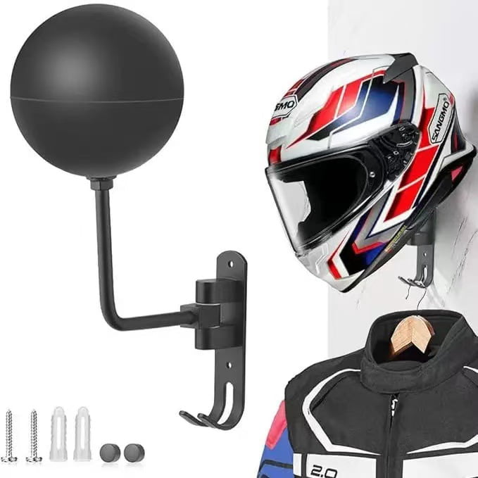 Ngardk Motorcycle Helmet Holder Rack Hanger Wall Mount with 2 Hooks ...