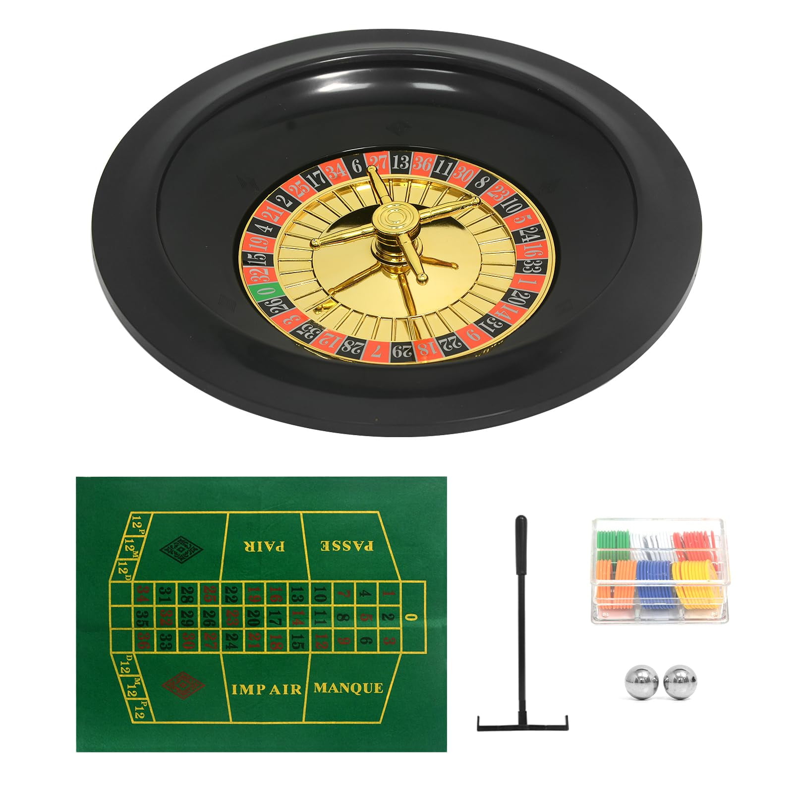 Ngardk Roulette Wheel Table Set, Roulette Rodeo Game with Chips & Mat ...