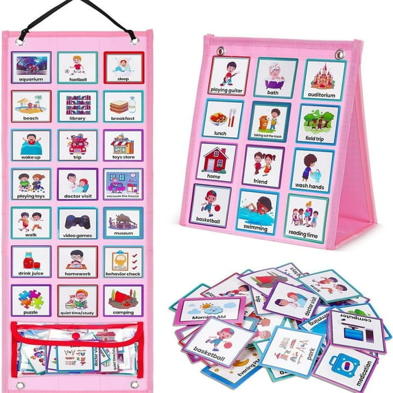 Ngardk Visual Schedule for Kids, 2-in-1 Board with Cards, Daily Routine ...