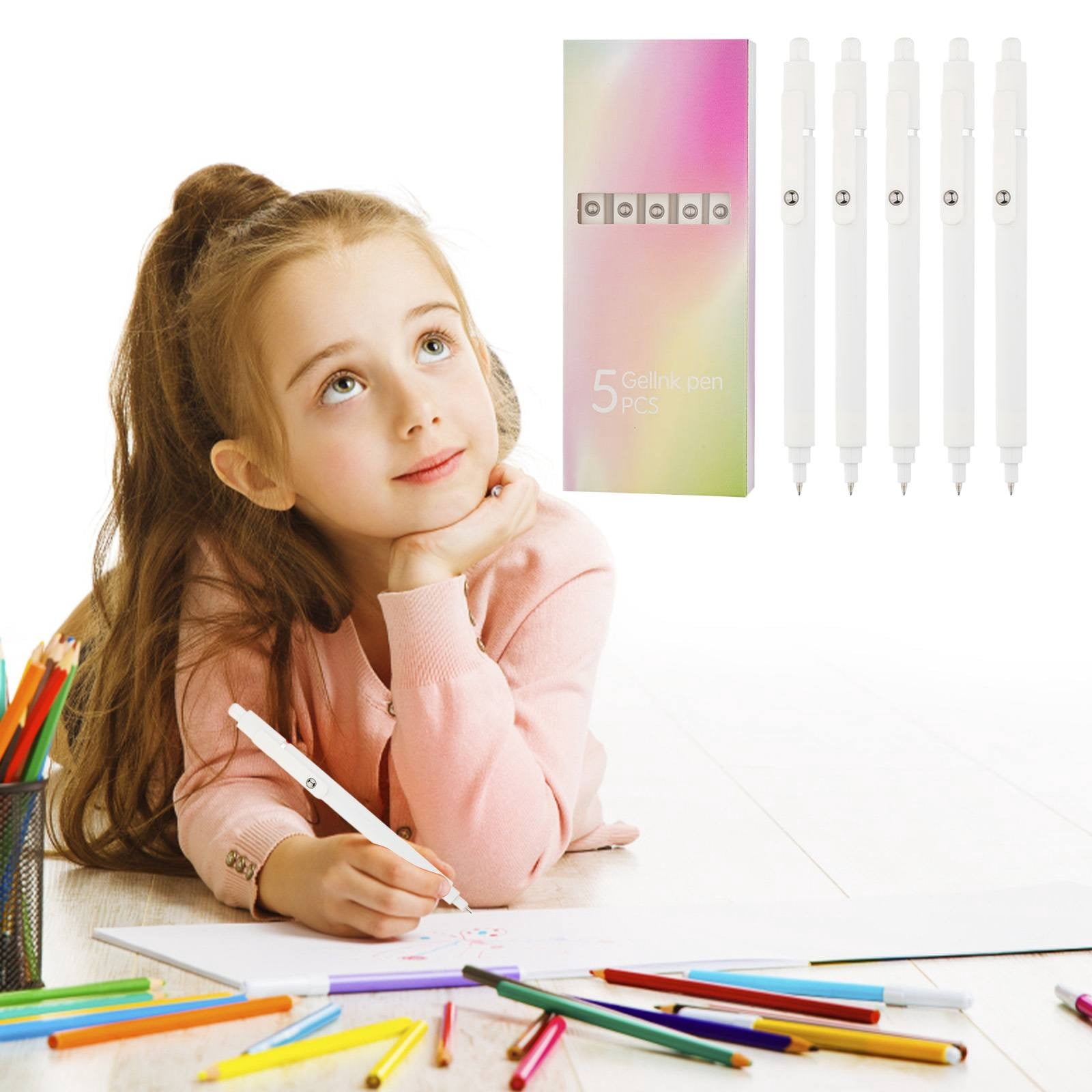 Ngheia 5-Pack Quick-Dry Gel Pens - No Smudges, No Leaks! 0.7mm Smooth ...
