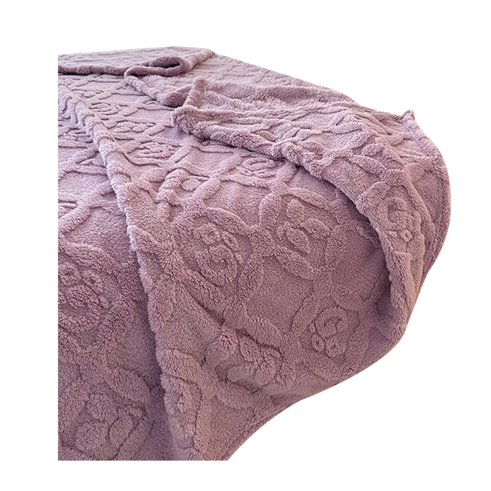 Ngheia Clover Taffeta Thickened Spot Jacquard Coral Blanket Purple ...
