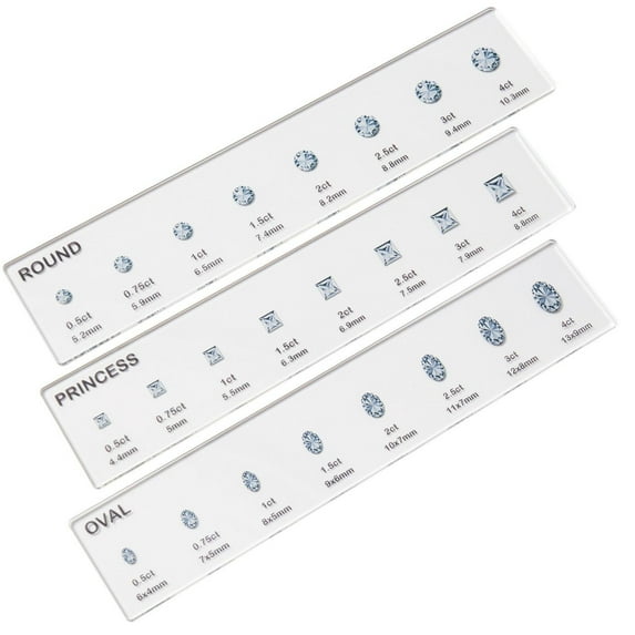 Ngheia Diamond Size and Shape Guide Measuring Tool Set (3-Piece), Size ...