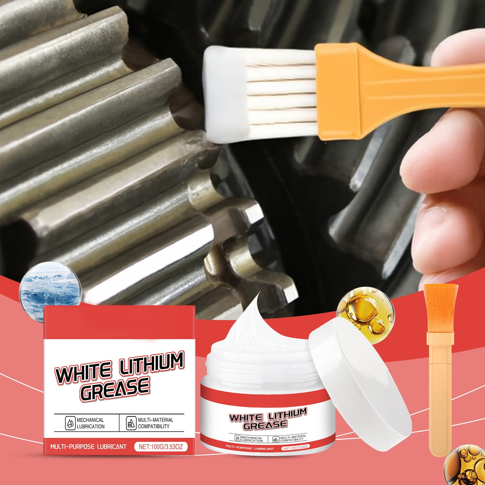 Ngheia HOMONTH Multi-Purpose Grease - White Lithium Lubricant, Brush ...