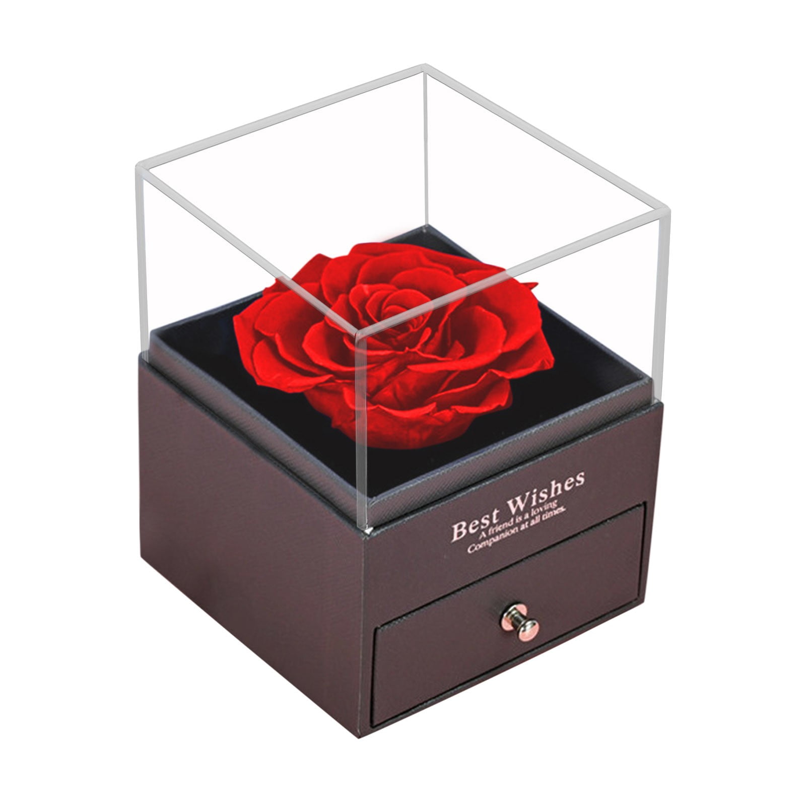 Ngheia Preserved Rose Flower Gift Box Jewelry Box (Not Including ...