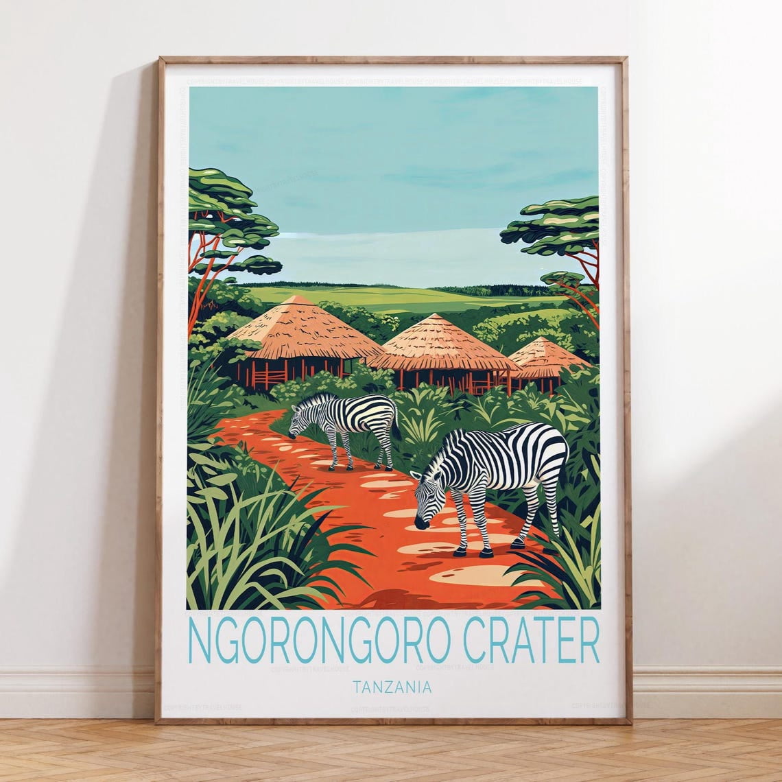 Ngorongoro Crater Tanzania Birthday Travel Scenery Wall Art V2 ...