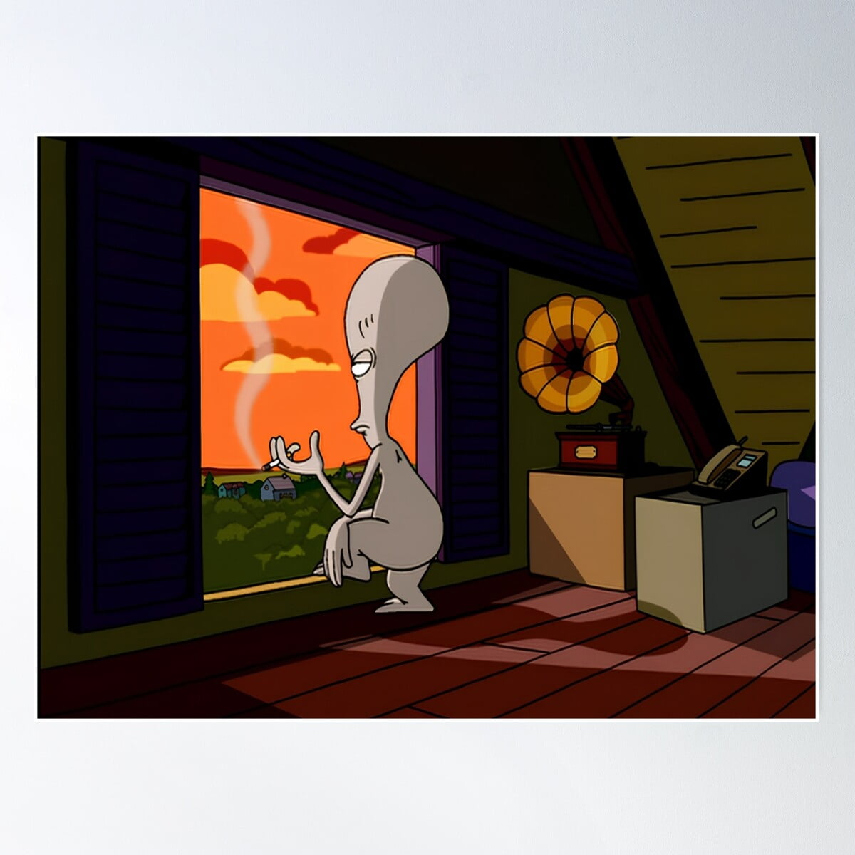 Ngrokok Sebat Memandang Indahnya Sore Poster Wall Art, Modern Wall ...