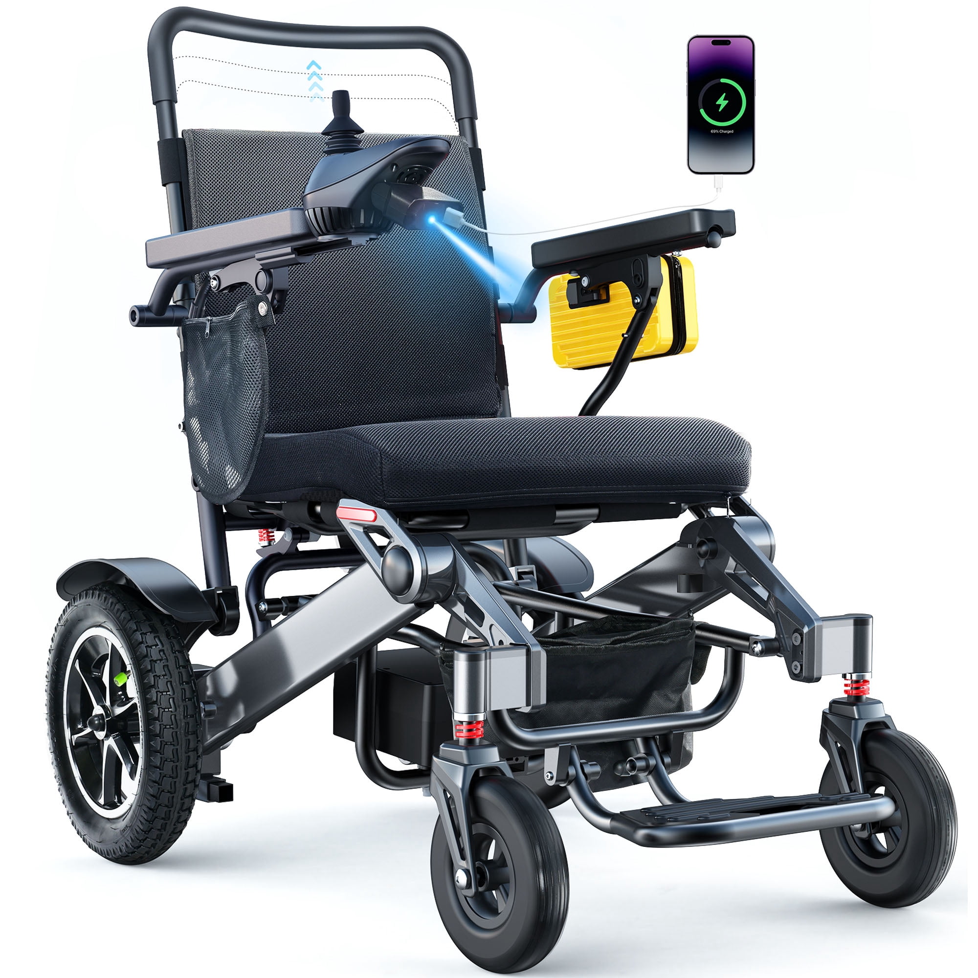 Nguyen Quach 25mi Long Range Electric Wheelchair for Adults, 330lb ...