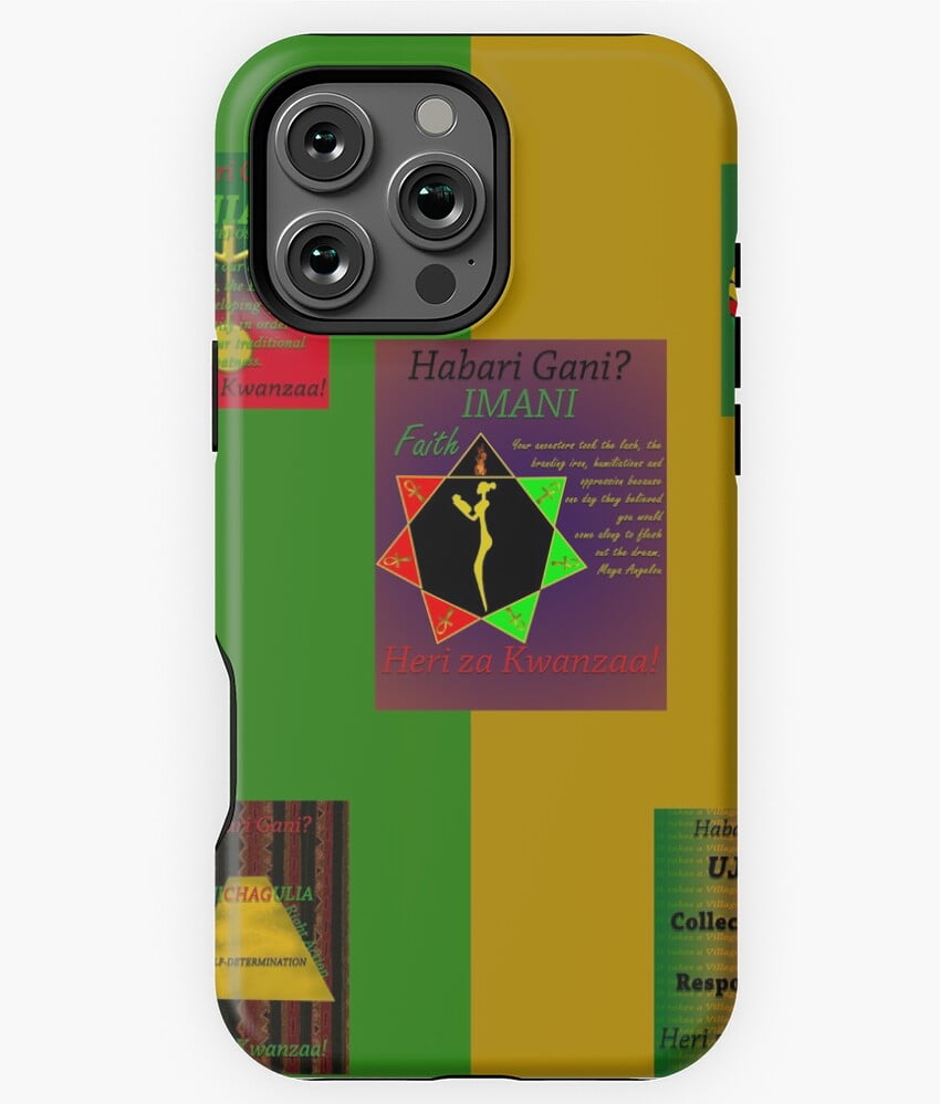 Nguzo Saba Collage Kwanzaa Art Phone Case for iPhone 16 15 14 13 12 11 ...