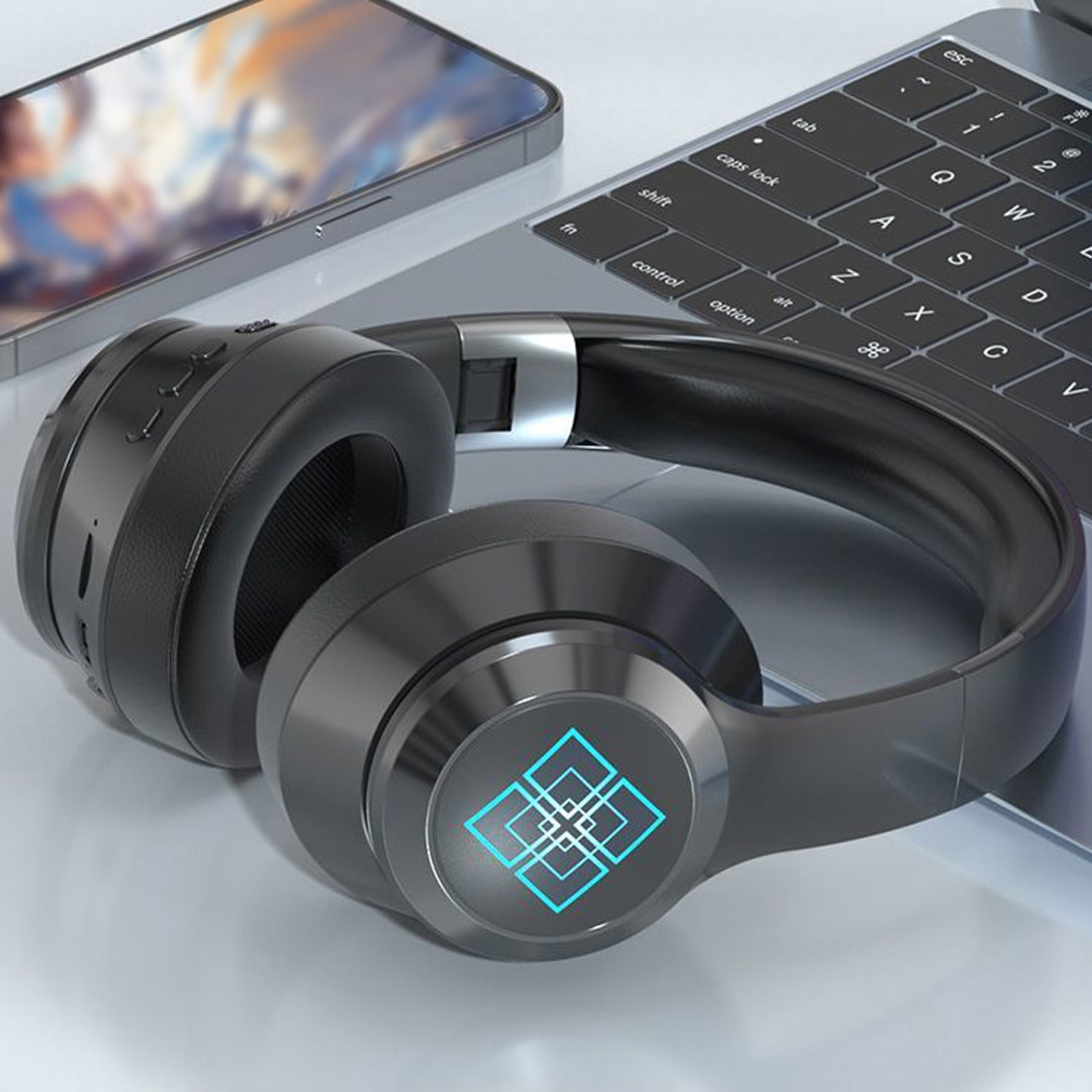 Nhthy 5.0 Bluetooth Headband Headset with Luminous Retractable Design ...