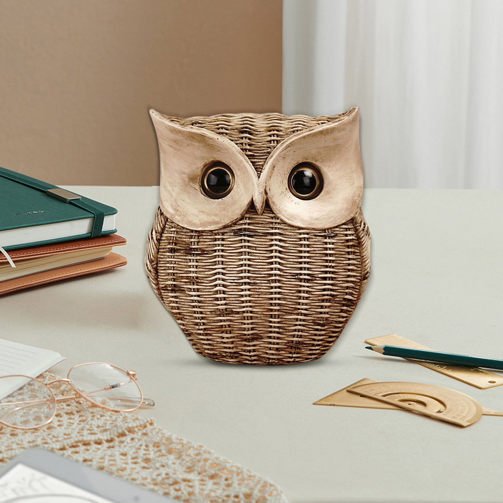 Nhthy Boho Style Resin Owl Decorations; Cute Handpainted Owl Figurines ...