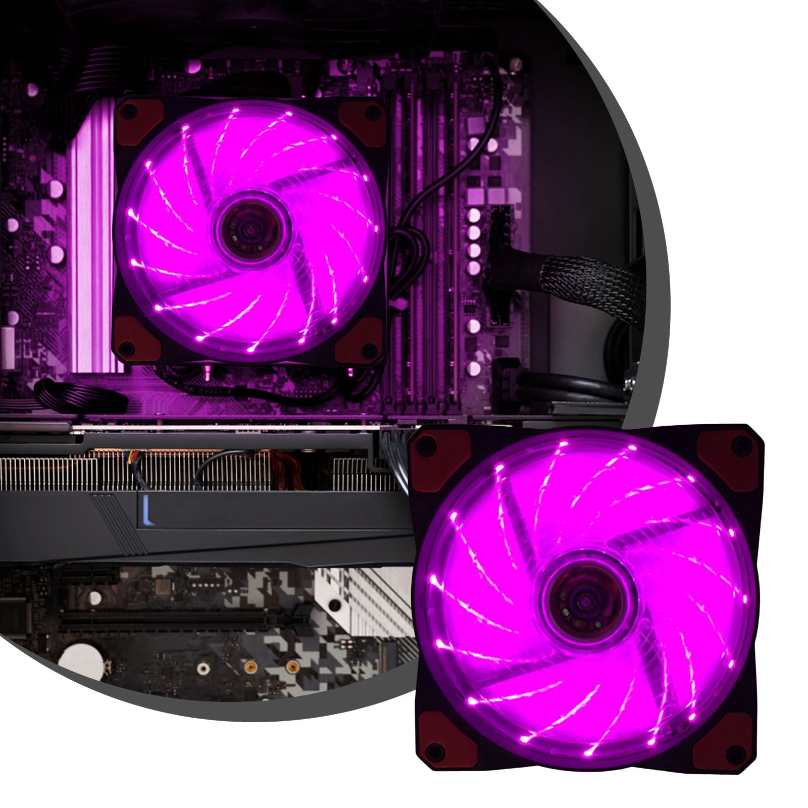 Nhthy CPU Colorful Cool Fans, Chassis Fans 120mm PWM, Hydraulic Bearing ...