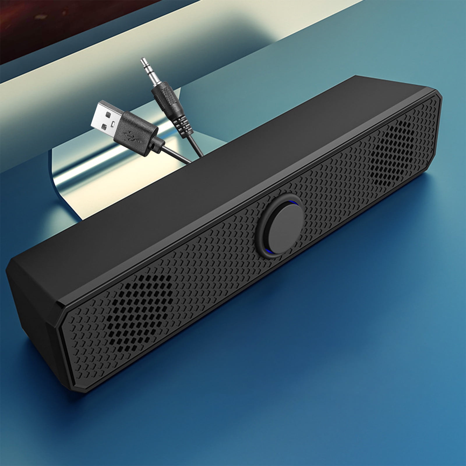 Nhthy Desktop Speaker with Volume Knob, USB and 3.5mm Connectivity ...