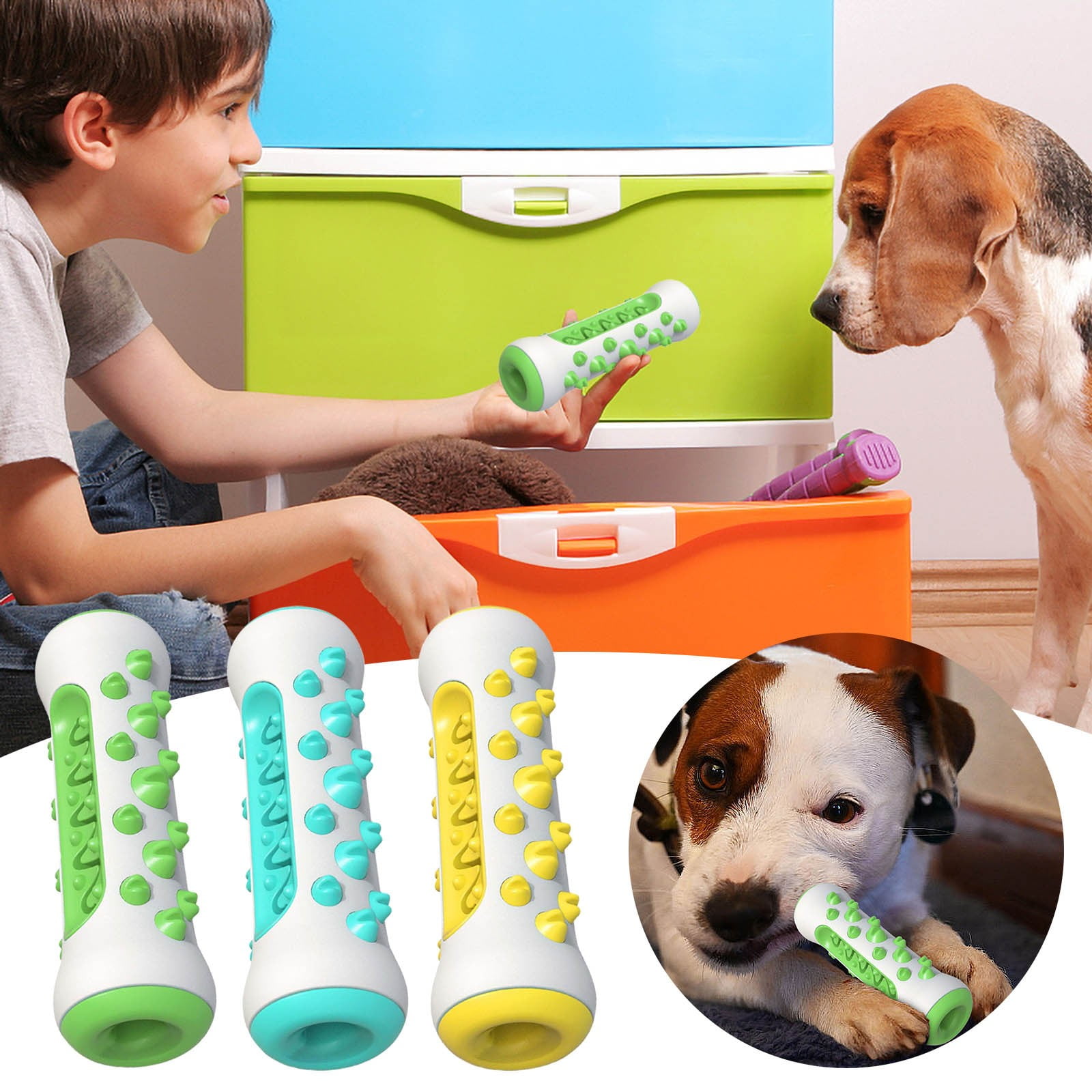Nhthy Exacher 2024 Dog Chew Toothbrush - Teeth Cleaning Toy for ...