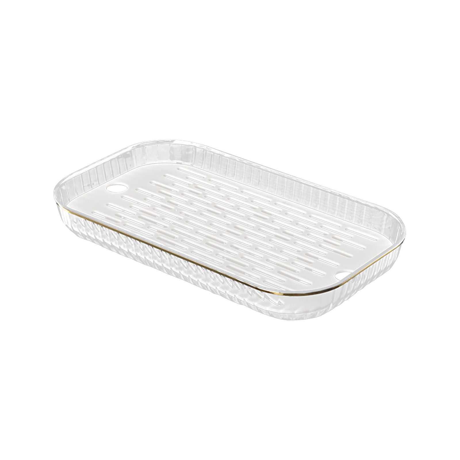 Nhthy Kitchen Drainage Tray with Ribbed Design, Double Layer Plastic ...