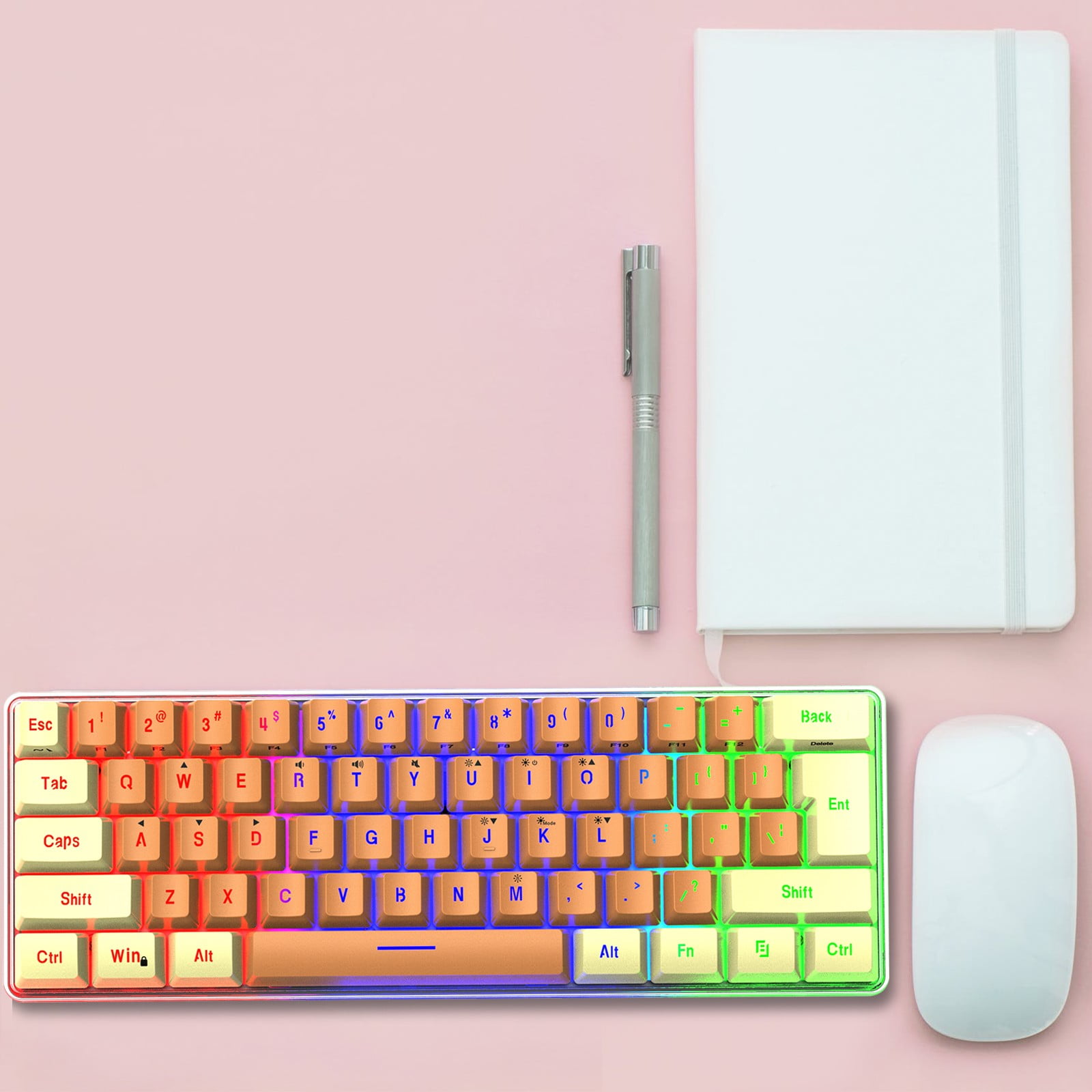 Nhthy Mechanical Keyboard, Compact 61 Keys, Wired PC/Laptop, Gaming ...