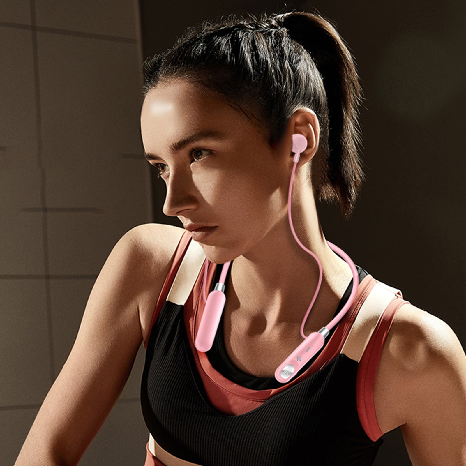 Nhthy Neckband Bluetooth Headphones,HD Stereo Wireless Sports Earphones ...