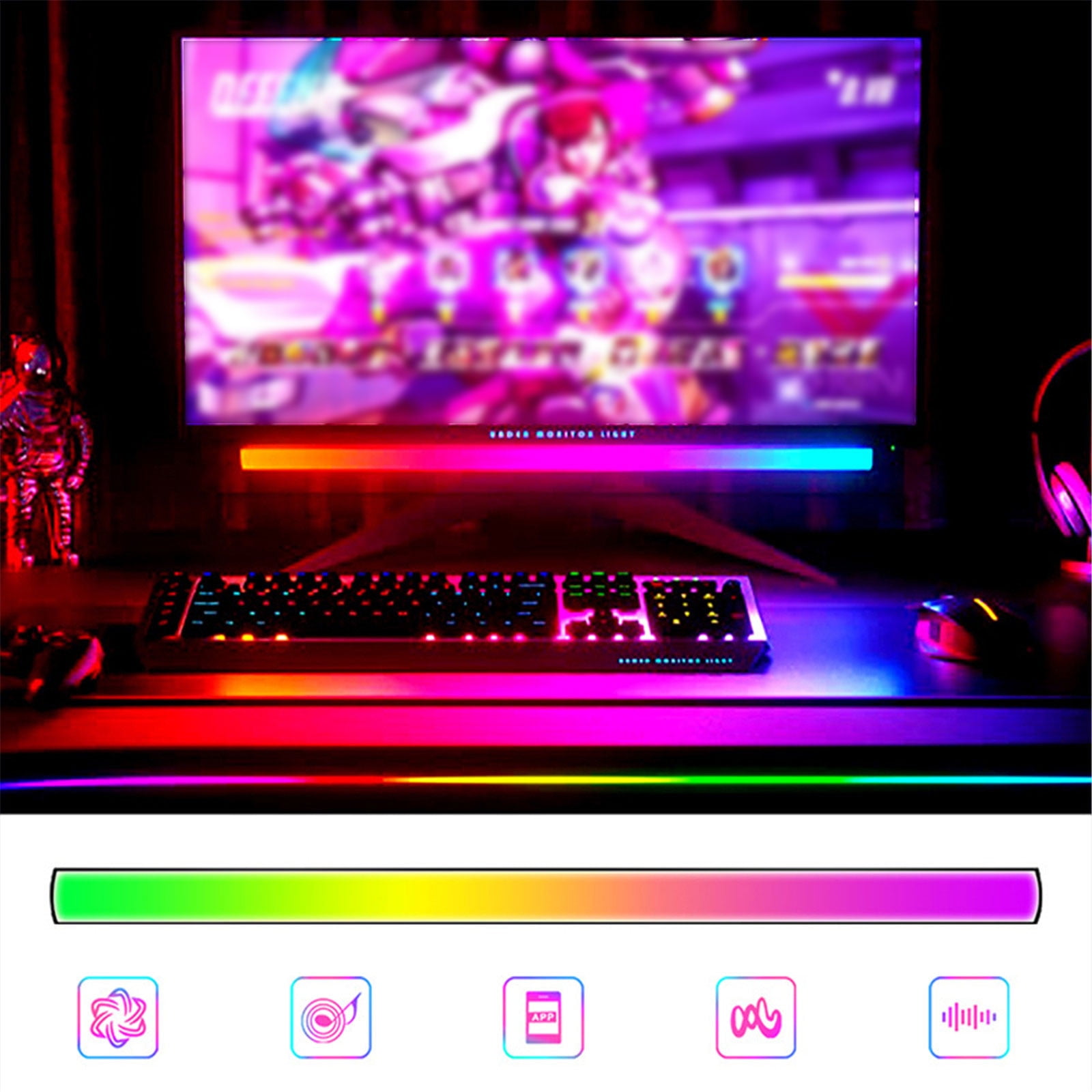 Nhthy Smart Bluetooth LED Bar with Music Sync Color Change, RGB LED ...