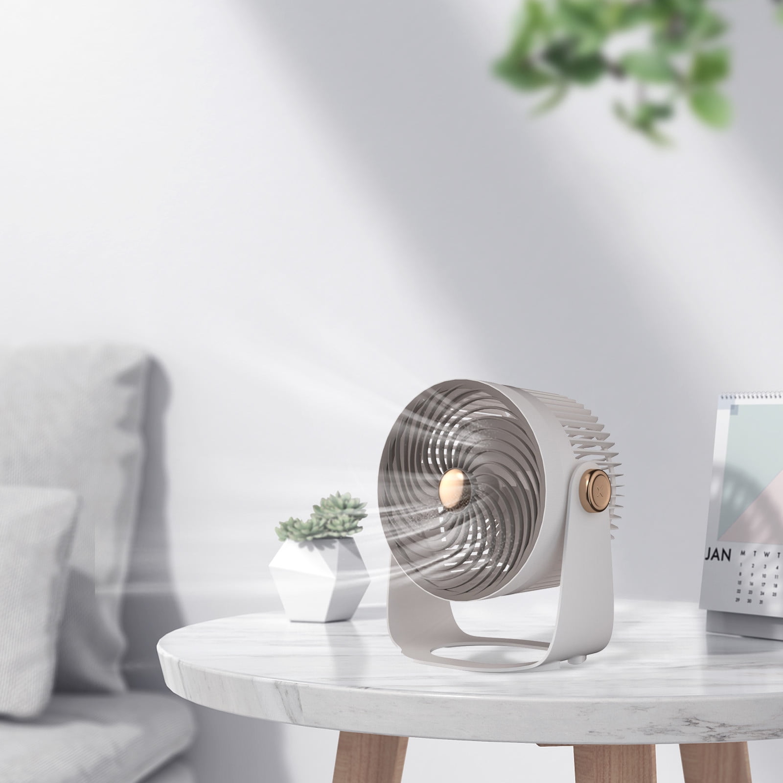 Nhthy USB-Powered Portable Table Fan with 3 Speeds, Quiet Personal Desk ...