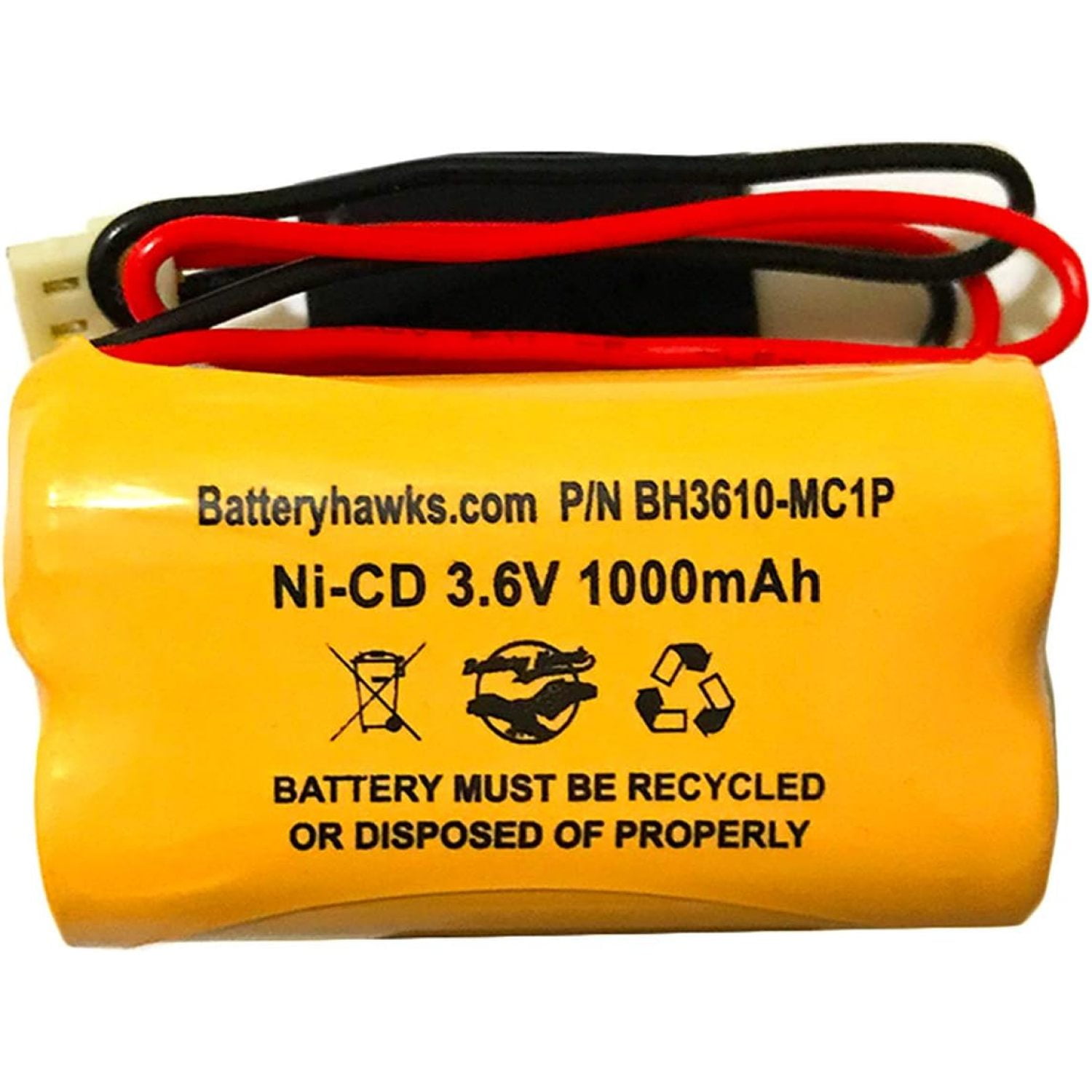 Ni-CD AA 1000mAh 3.6v Triangle 1000 mAh 3.6 Volt Fire Exit Sign Light ...