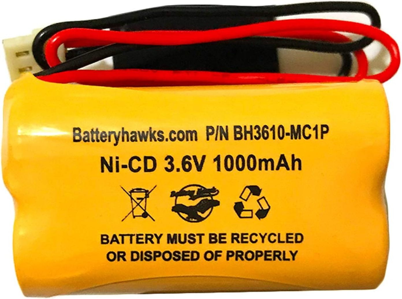Ni-CD AA 1000mAh 3.6v Triangle 1000 mAh 3.6 Volt Fire Exit Sign Light ...