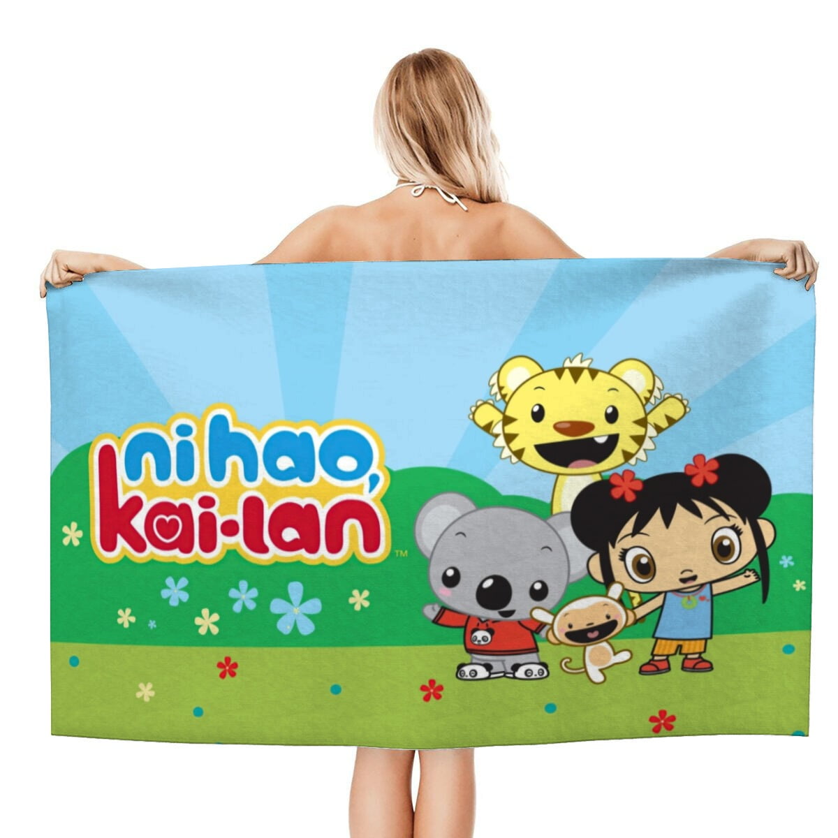 Ni Hao, Kai Lan Gifts Beach Towel for Women Girl Birthday Inspired Fan Bath Outdoor Music Lover ...