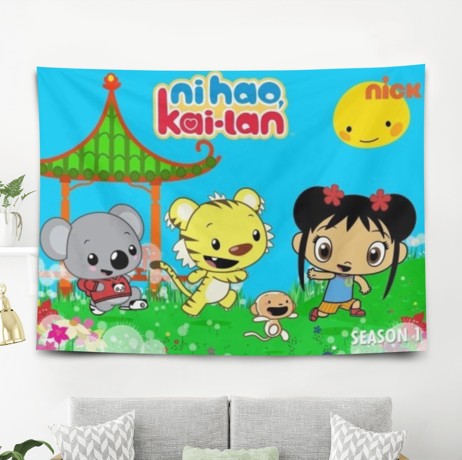 Ni Hao, Kai-Lan Tapestry Gift Wall Hanging Backdrop for Room Bedroom ...