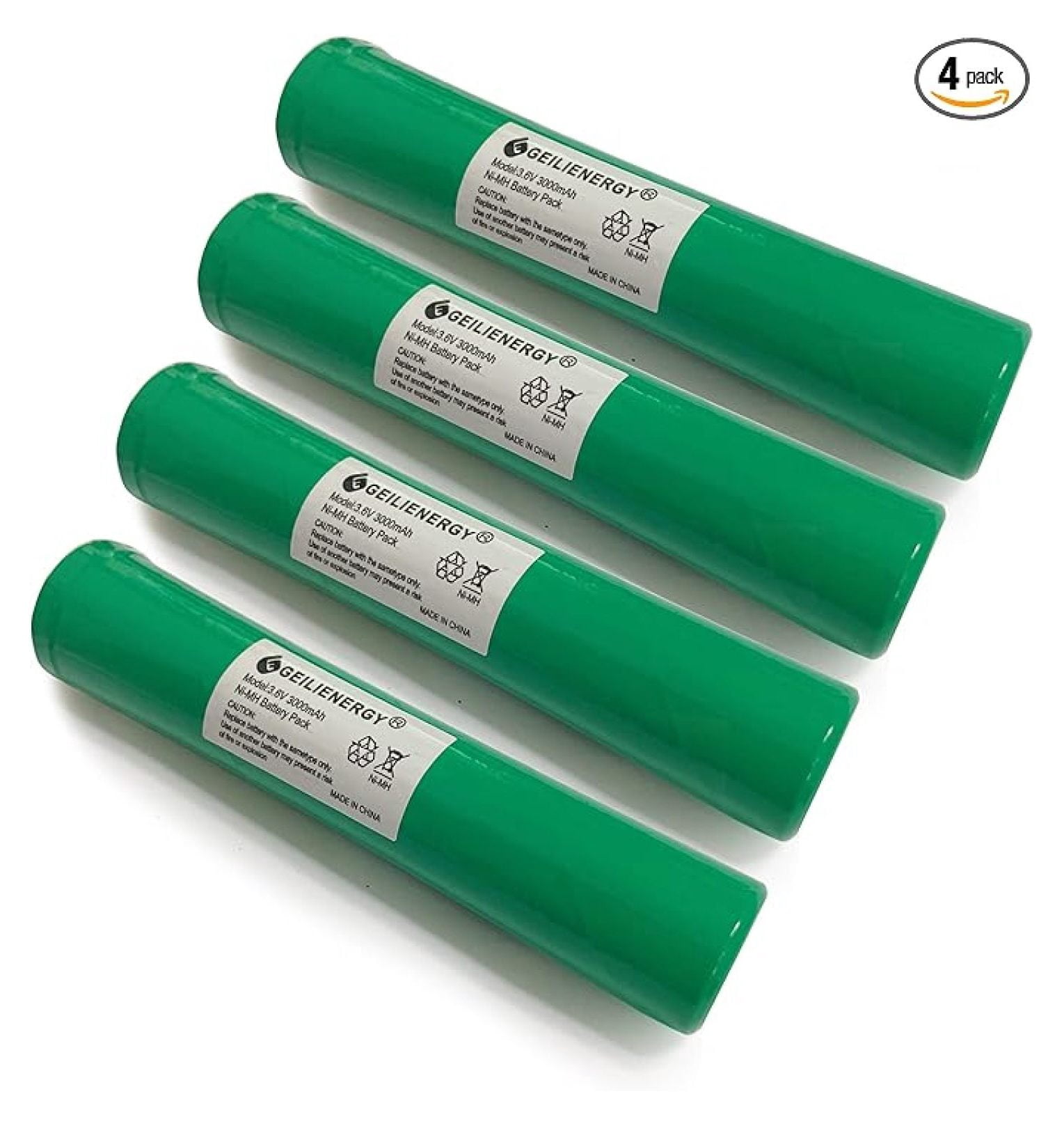Ni-MH Battery 3.6V 3000mAh (4 Pack) for Stinger LED Flashlights - 75375 ...