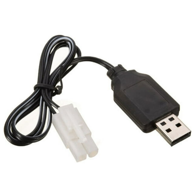 NiCd/NiMH Battery Charger Cable 9.6V Output Current at 200mA, 60cm USB Charging Cord for 5V ...