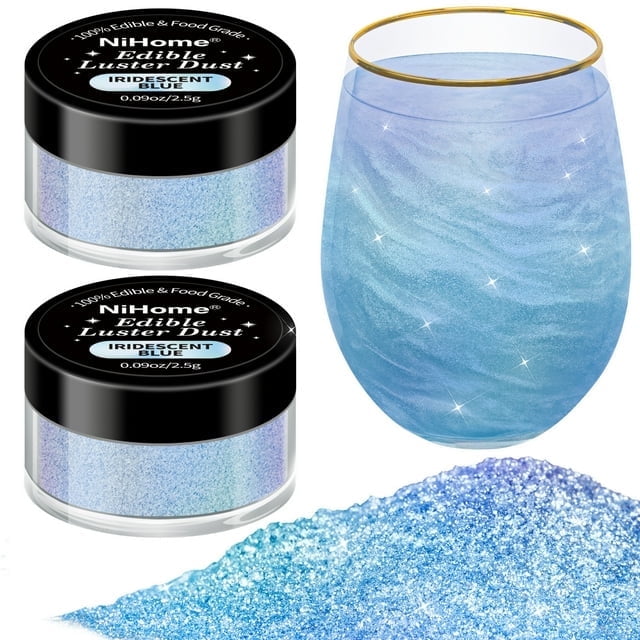 NiHome 0.18oz/5g Edible Food-Grade Glimmer Powder Glitter Luster Dust ...