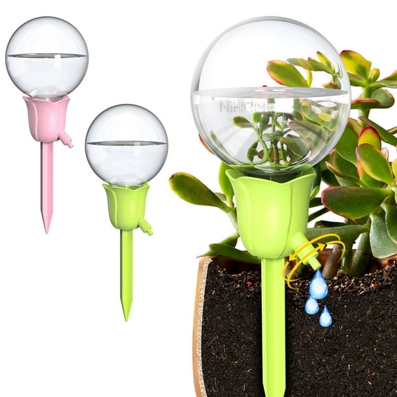 6/8PC Round Automatic Watering Can, Clear Flower Watering Device ...