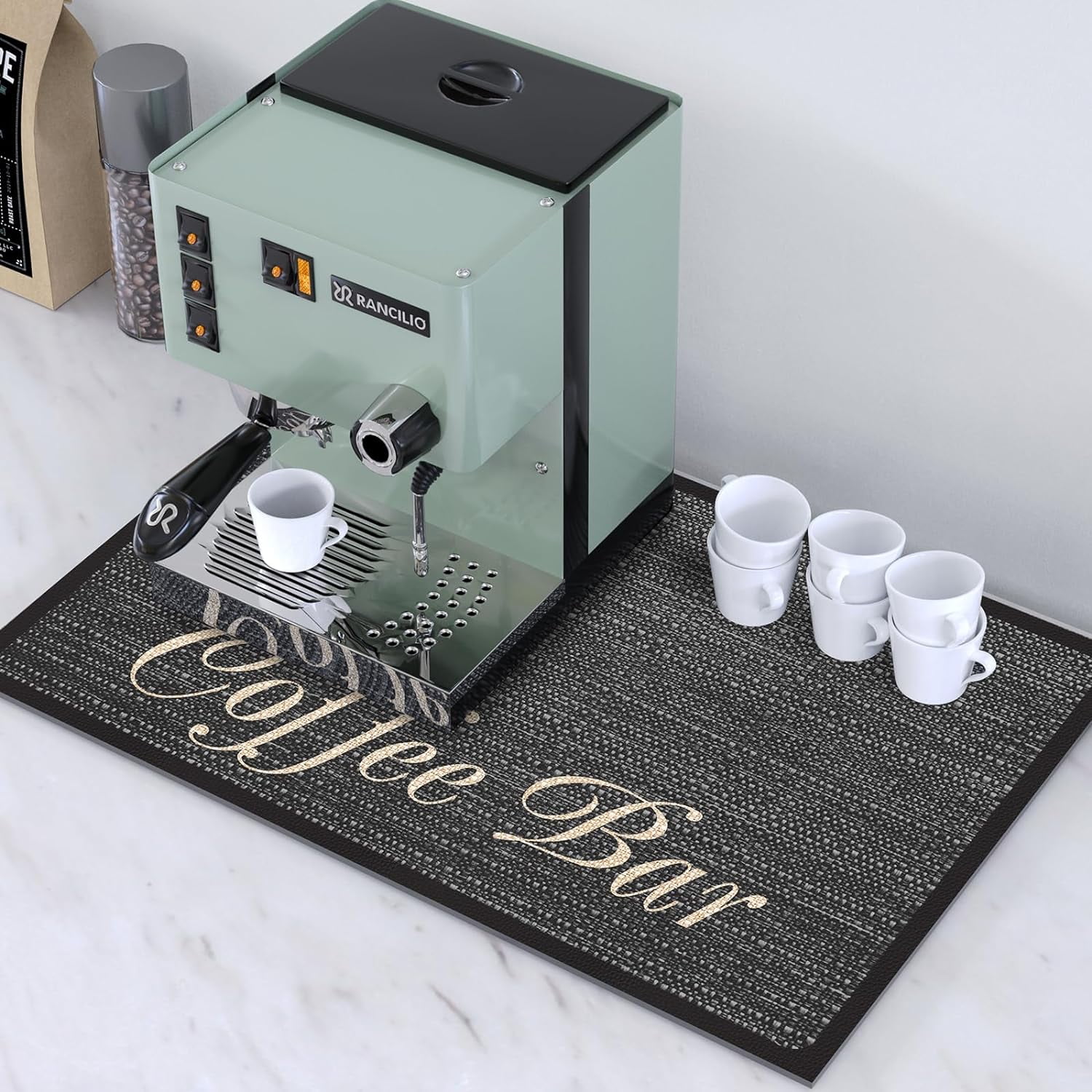 NiHome 24"x16" Countertop Coffee Bar Mat Quick Drying, Espresso Coffee ...