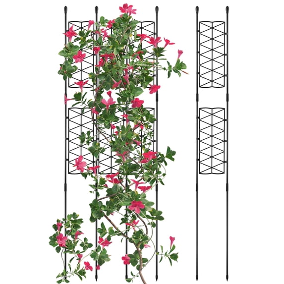 NiHome 6-Pack 50 Inches Garden Trellis for Climbing Plants Outdoor ...