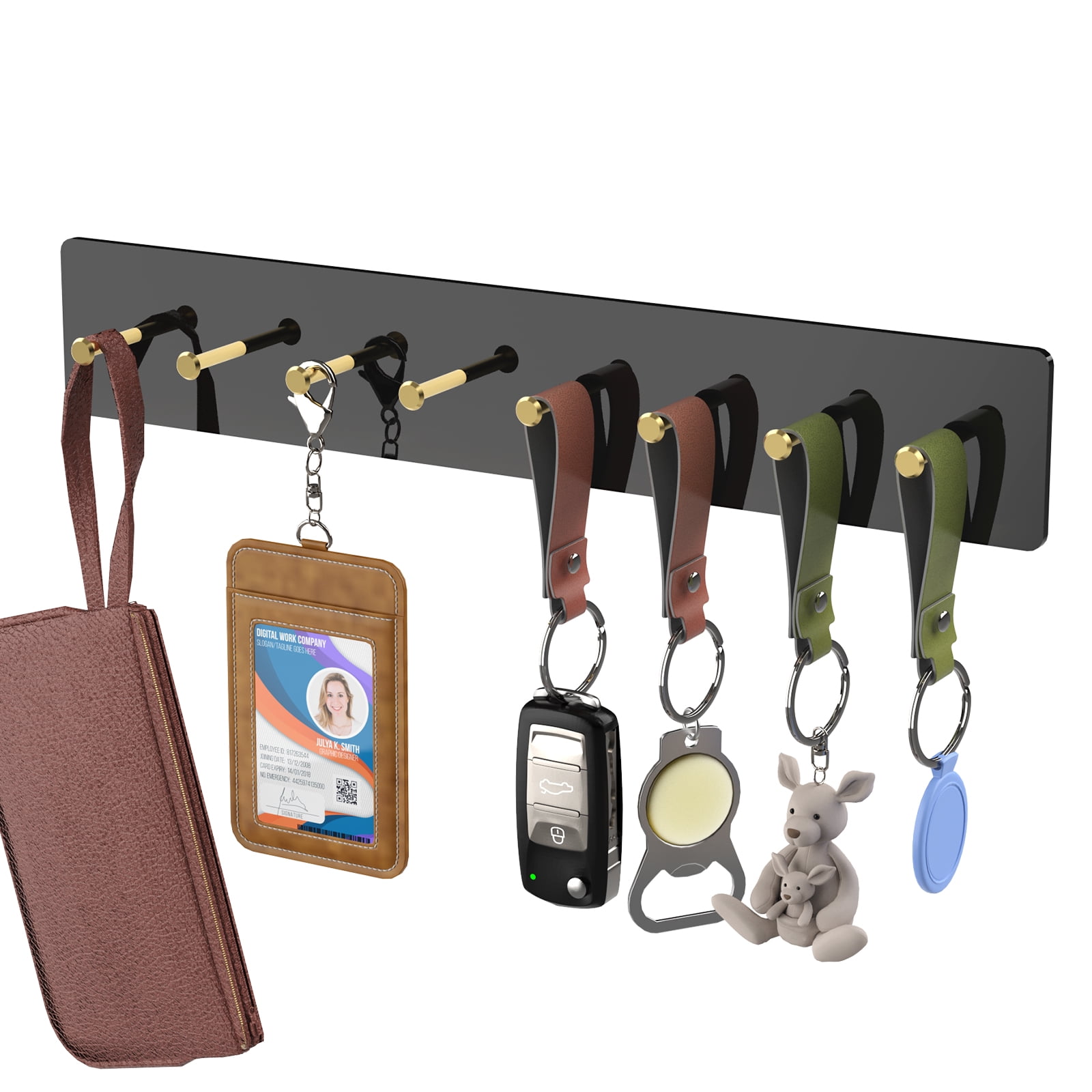 NiHome 8-Hook Wall Mount Key Holder, No-Screw Sleek Design for Tidy ...