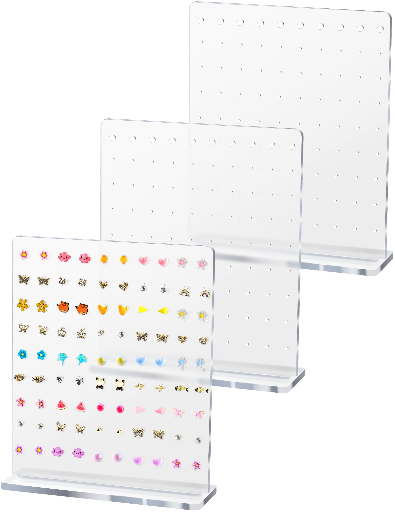 NiHome Acrylic Earring Stand 3PCS, Exquisite Double-Sided Acrylic ...