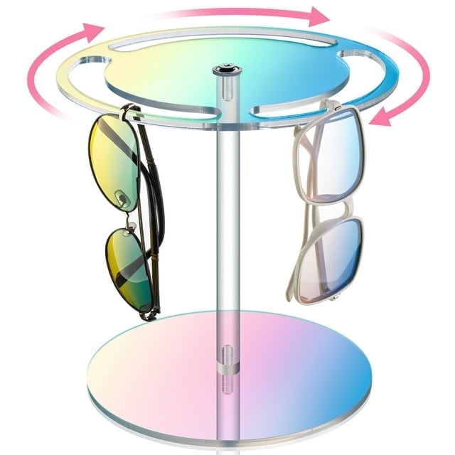 NiHome Iridescent Acrylic Rotating Sunglasses Holder Stand, Rotating ...