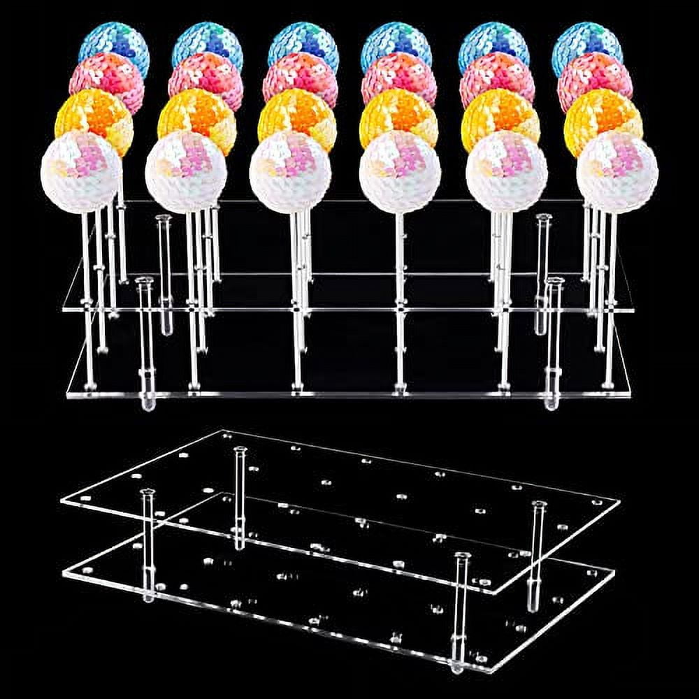 NiHome Lollipop Holder Stand, 24 Holes Acrylic Rectangular Display, 2 ...
