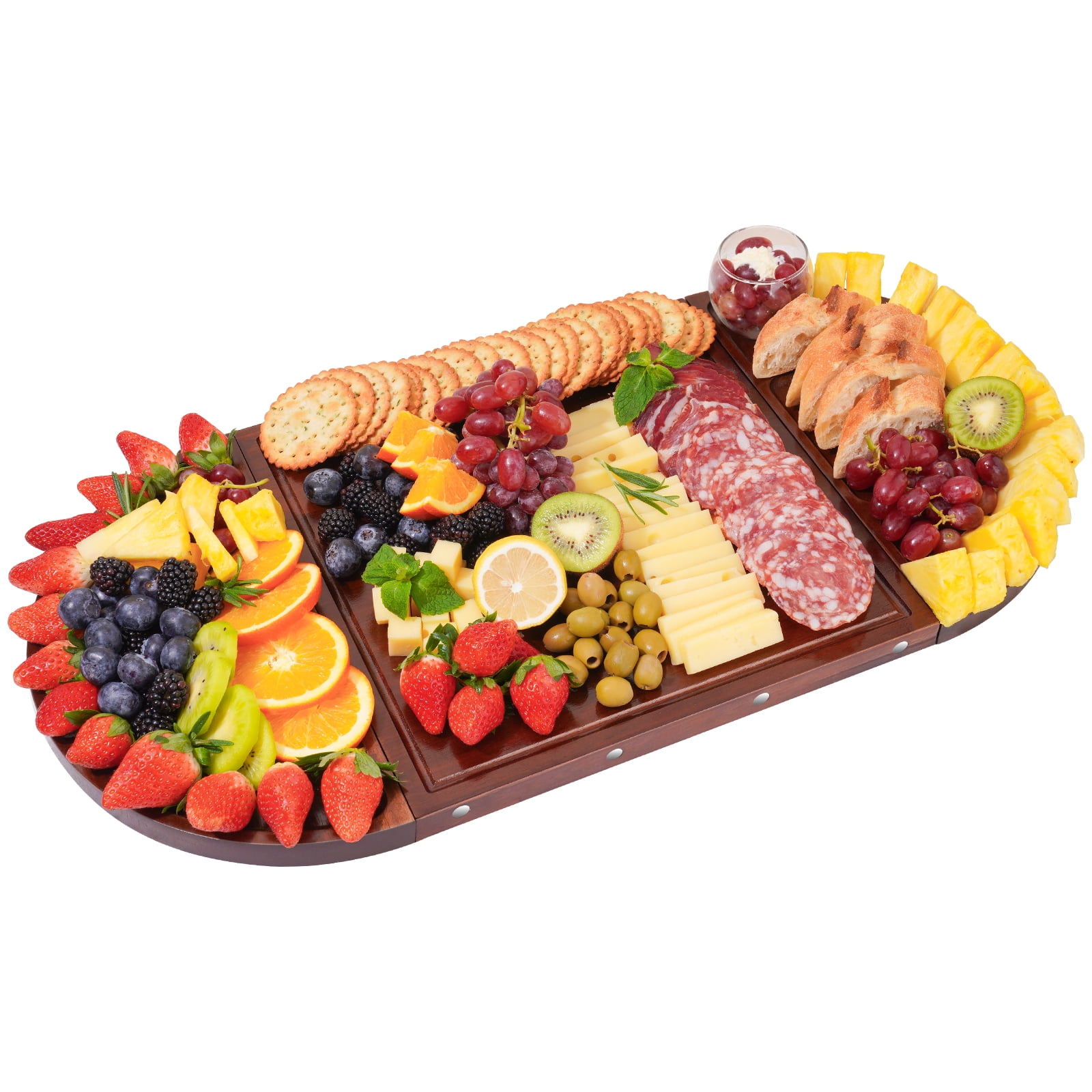 NiHome Magnetic Acacia Wood Charcuterie Board Large 26”x13” Cheese Board Splice Serving Dishes ...