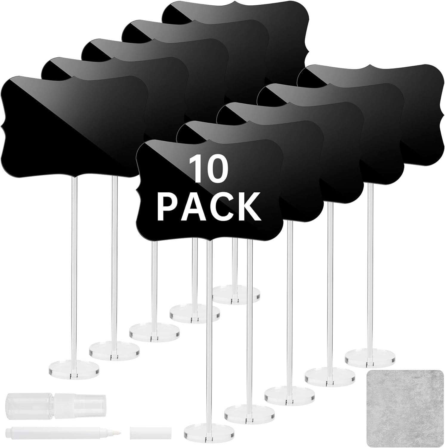 NiHome Mini Acrylic Chalkboard Signs 10PCS Kit, Versatile Eco-Friendly ...