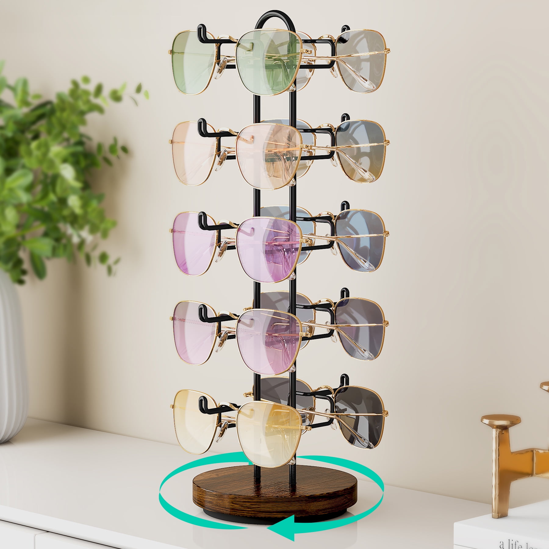NiHome Rotating Eyeglass Display Rack for Sunglasses & Accessories ...