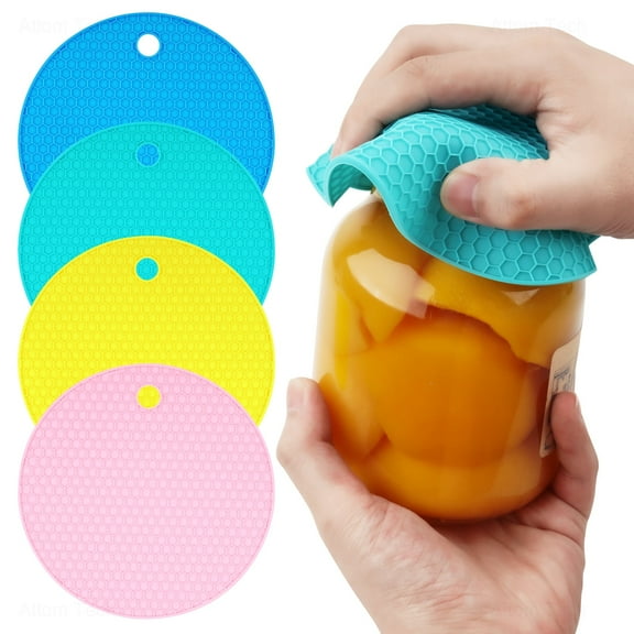 4 Pack Jar & Bottle Openers For Seniors, Non-Slip Easy Grip, Arthritis ...