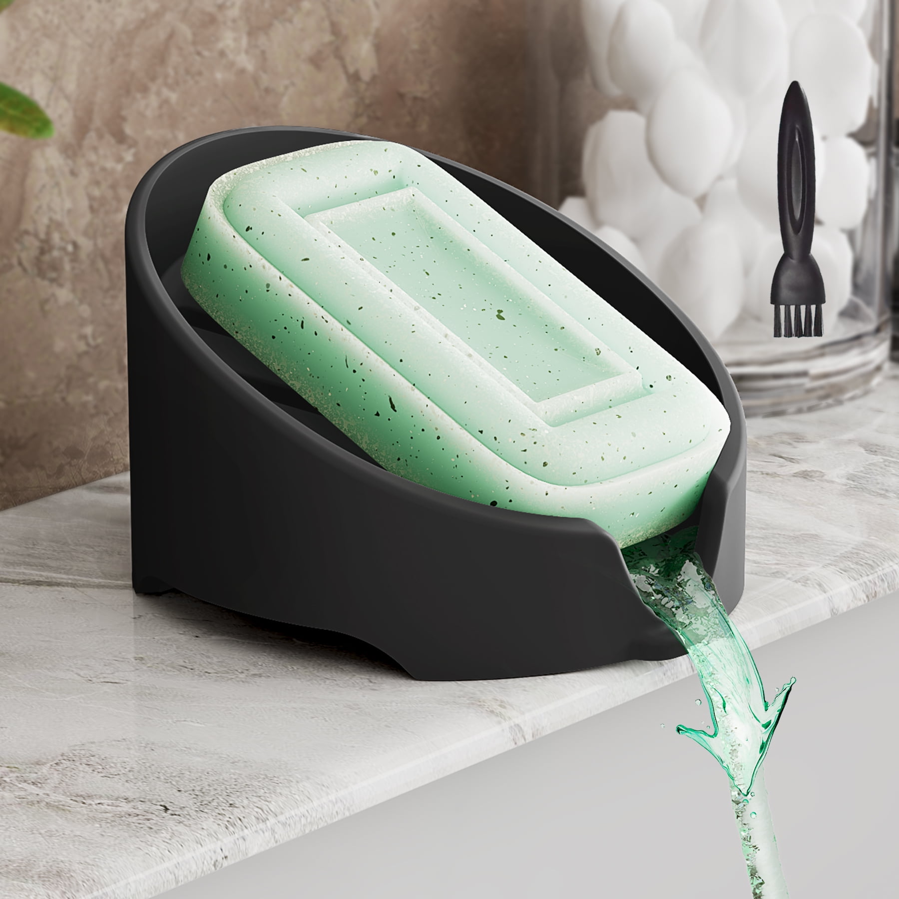 NiHome Silicone Soap Dish with High-Efficiency Drainage for Bathroom ...