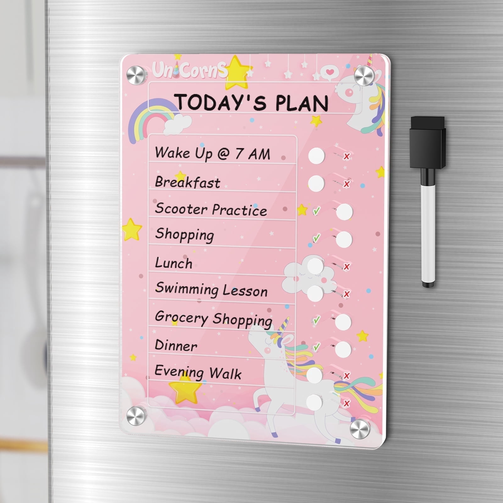 NiHome Acrylic Magnetic to Do List Planning Board with Sliders ...