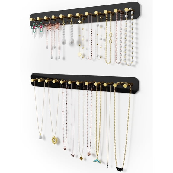 NiHome Wall Mounted Acrylic Jewelry Organizer 2-Pack, Durable Sleek ...