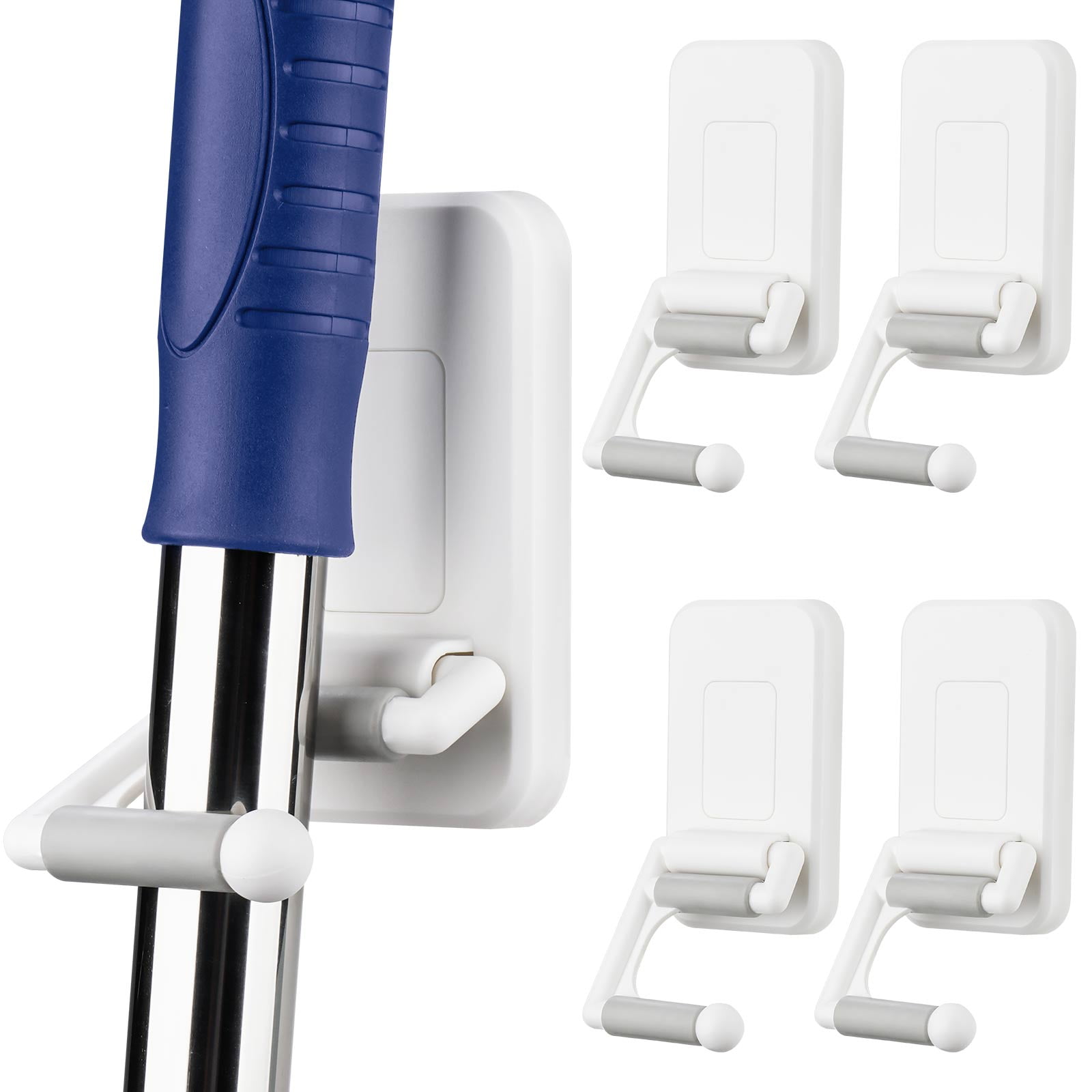 NiHome Multi-Use Wall Mounted Mop Holders 4PCS for Mops, Brooms, Tools ...