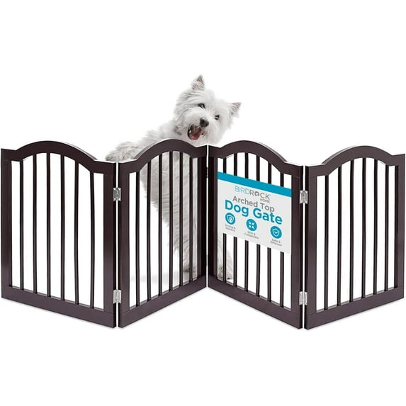 NiNii 4 Panel, 24" H Wooden Pet Barrier for Dogs or Cats | Freestanding ...