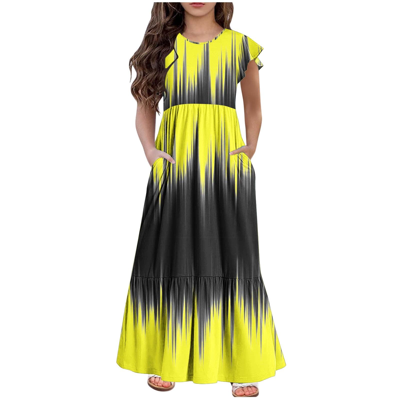 NiSHUIHAN Cute Dress Fashion Girls Summer New Short Sleeves Round Neck ...