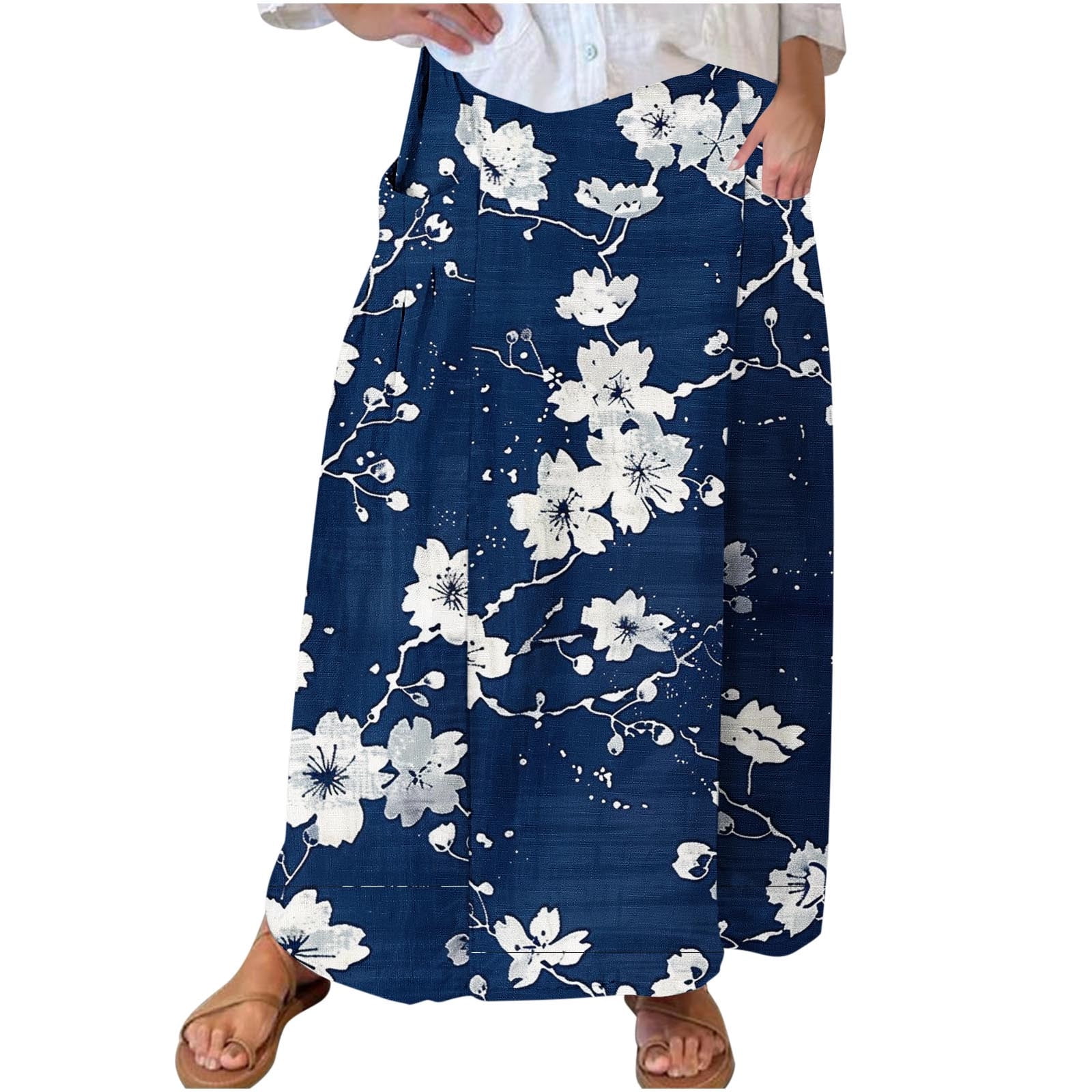 NiSHUIHAN Summer Skirts for Women 2024 Mid-Calf Skirt Women's Printed ...