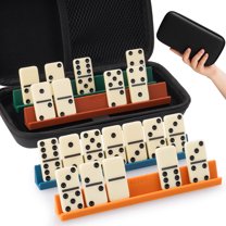 Classic Dominoes Set - Double Six with Raised Dots, Heavy-Duty White ...